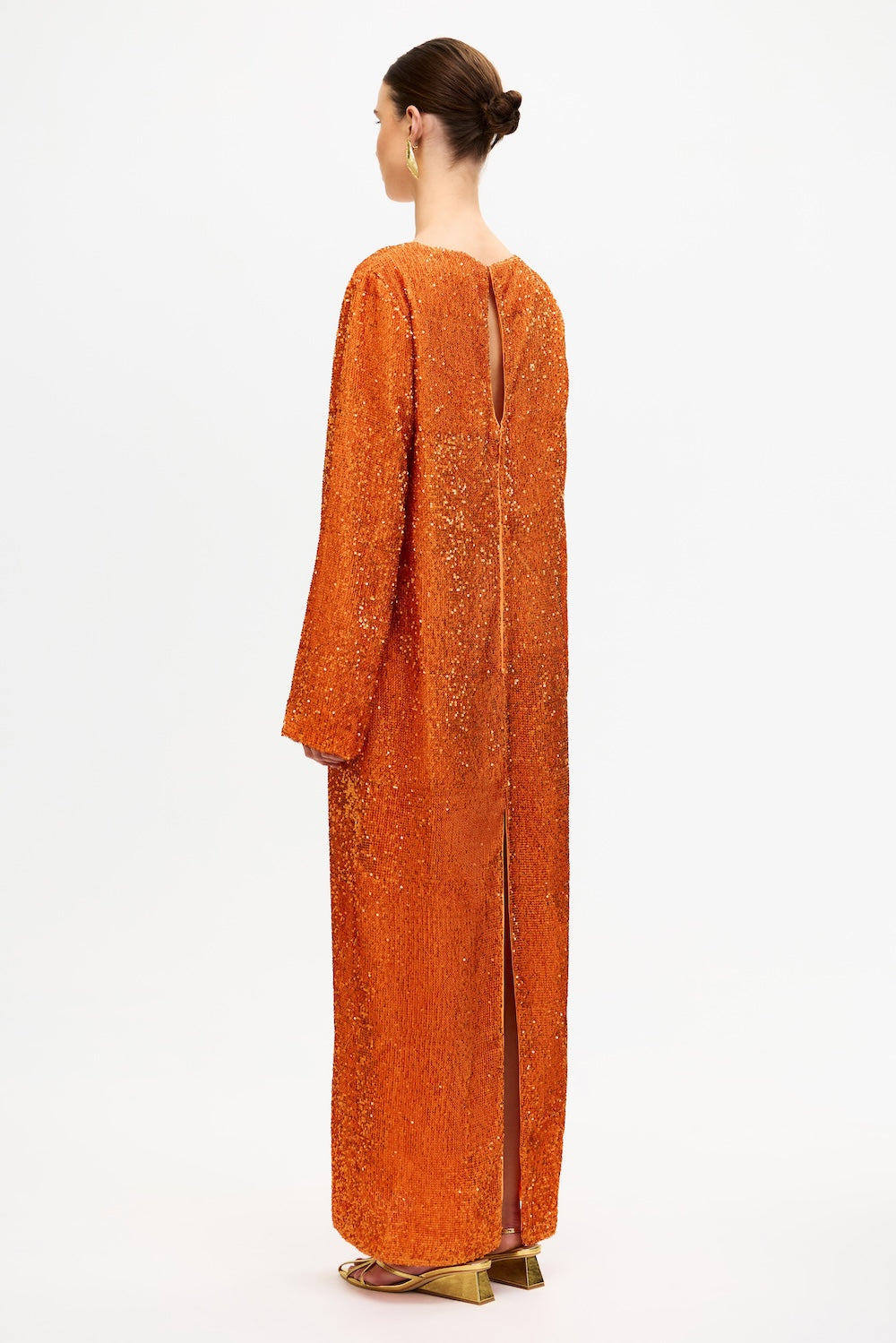 Pinmore Long Sleeve Maxi Dress in Fanta Orange – Acler